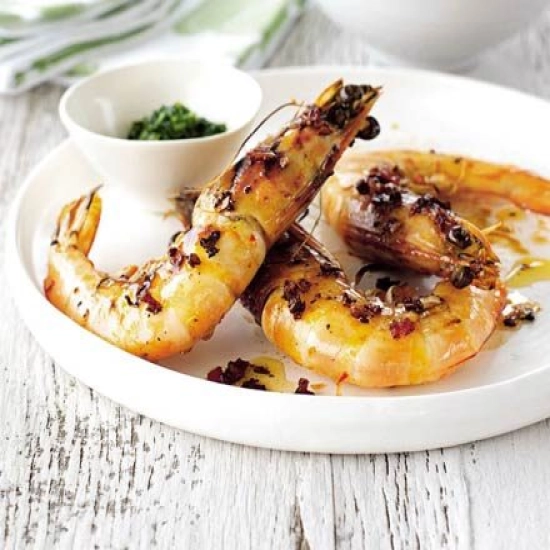 What is for dinner tonight? | Piri-piri prawns